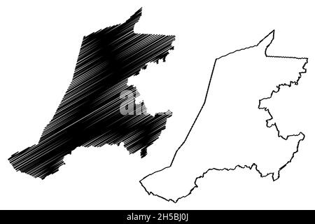 Sri Ganganagar district (Rajasthan State, Republic of India) map vector ...