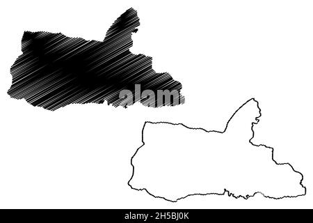 South Garo Hills district (Meghalaya State, Republic of India) map ...