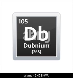 Dubnium chemical element. Chemical symbol with atomic number and atomic ...