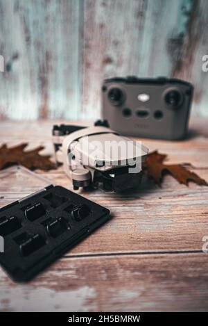 A vertical DJI mini 2 drone view of the fairy chimneys in Goreme ...