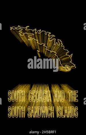 Map of Georgia, Gold Map On Black Background, Gold effect Stock Photo ...