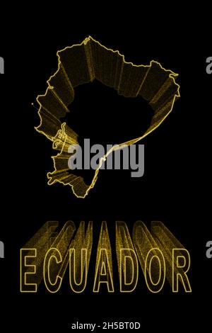 Map of Ecuador, on black background, map with flag Stock Photo - Alamy