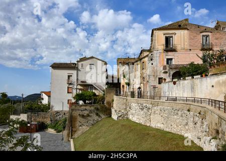 Panoramic view of Caiazzo, a small village in the mountains of the ...