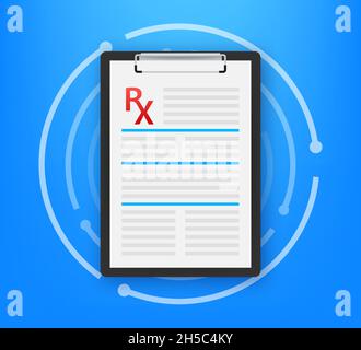 Rx pad template. Medical regular prescription form Stock Vector Image ...
