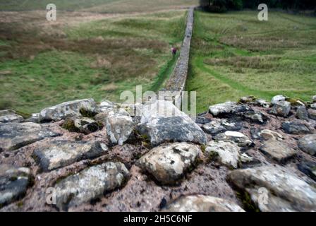 Hardian's Wall from Housesteads Roman Fort, near Hexham, Northumbria ...