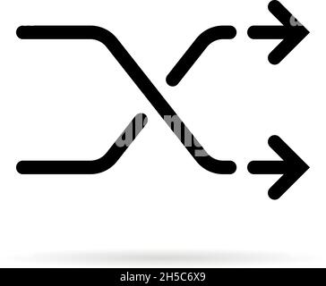 Random outline vector icon. Thin line black random icon, flat vector ...