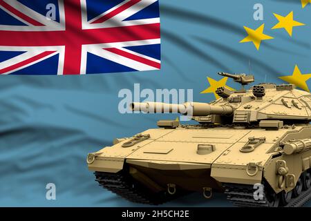 rocket forces on the Tuvalu flag background. Tuvalu rocket forces ...