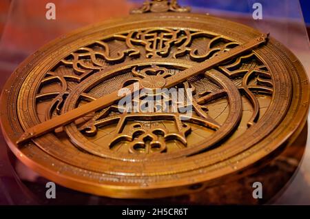 A planispheric astrolabe is pictured at the Fort of Colonial Mobile ...