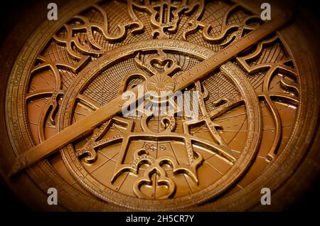 A planispheric astrolabe is pictured at the Fort of Colonial Mobile ...