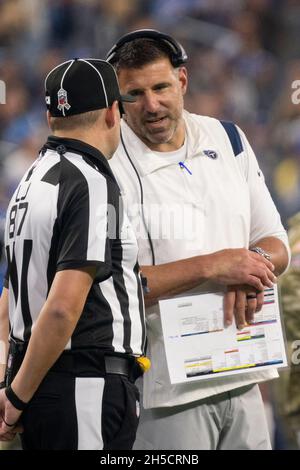 Tennessee Titans head coach Mike Vrabel watches from the sideline in ...