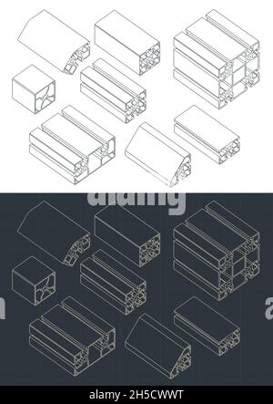 Modular frame building set isometric vector illustration Stock Vector ...