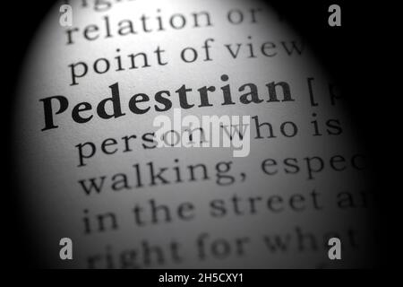 Fake Dictionary word, Dictionary definition of pedestrian Stock Photo ...