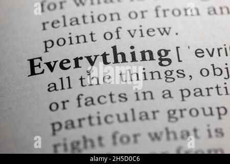 Fake Dictionary word, Dictionary definition of everything Stock Photo ...