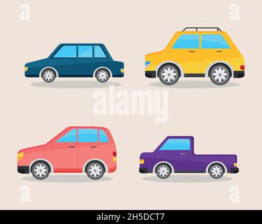 four cars vehicles icons Stock Vector Image & Art - Alamy