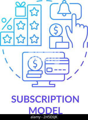 Subscription Model icon logo sign vector outline in black and white ...