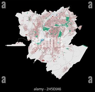 Yerevan vector map. Detailed vector map of Yerevan city administrative ...