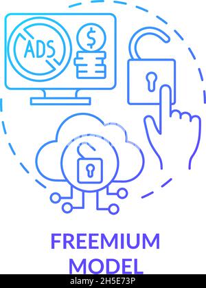 Freemium model blue concept icon Stock Vector Image & Art - Alamy