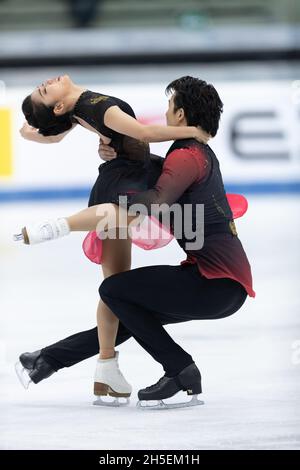 Torino, Italy. November 4, 2021: Shiyue WANG & Xinyu LIU, China, during ...