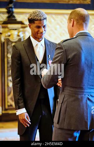 Footballer Marcus Rashford is made an MBE (Member of the Order of the ...