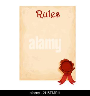 Rules checklist, paper reminder in cartoon style isolated on white ...