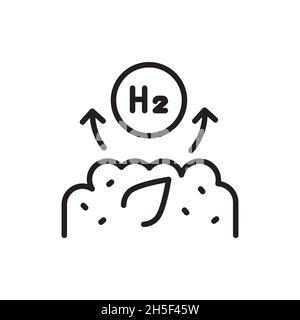 Biomass H2 color line icon. Hydrogen energy. Isolated vector element ...