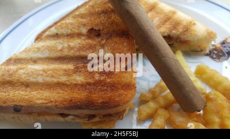 Cuban sandwich on the serving plate Stock Photo - Alamy