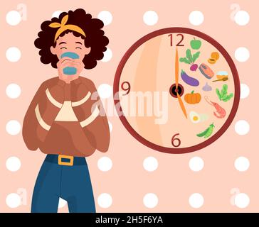 Intermittent fasting isolated cartoon vector illustrations Stock Vector ...