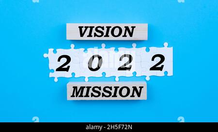 2022 Vision Mission to be accomplish for the year. Selective focus on ...