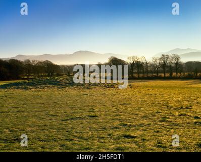 A view of the Menai Strait at Brynsiencyn, Anglesey, North Wales, UK ...