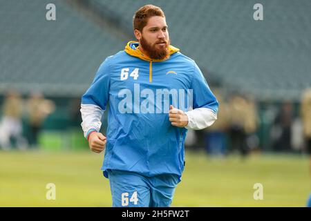 Los Angeles Chargers guard Brenden Jaimes (64) after an NFL football ...