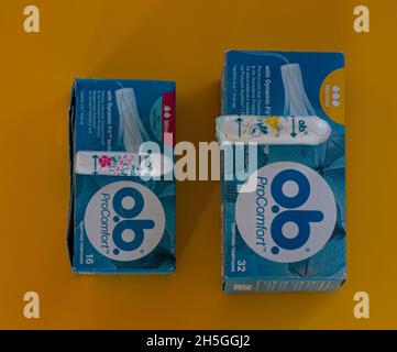 Set with tampons on white background. Menstrual hygiene product Stock ...