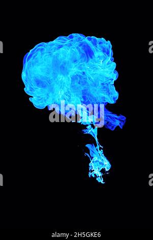 Realistic blue gas explosion isolated on black background Stock Photo ...