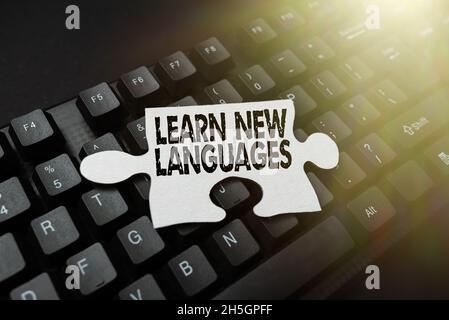 Conceptual display Learn New Languages. Conceptual photo developing ...