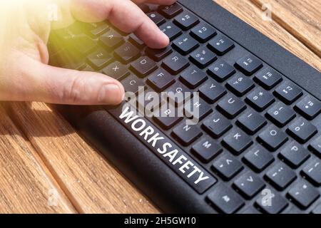 Conceptual caption Health And Safety. Internet Concept Taking the ...