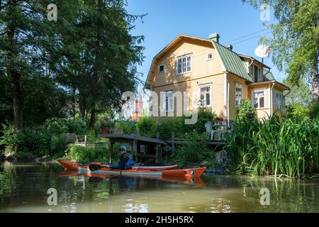 Kayaking at Inkoonjoki river, Inkoo, Finland Stock Photo - Alamy