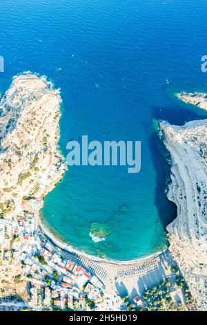 Matala bay, island, sea, village, summer, blue sky, beach, bathing ...