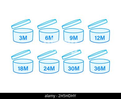 After Opening Use Icons. Expiration date symbols. Vector illustration ...