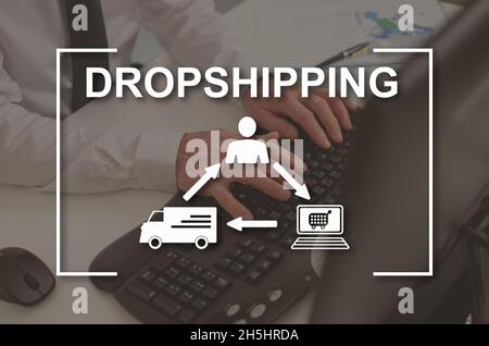 Dropshipping concept illustrated by a picture on background Stock Photo ...