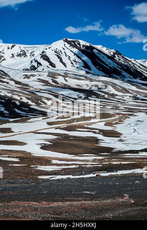 Vertical shot of the Bara-lacha la Pass in Himachal Pradesh, India ...