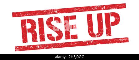 RISE UP red grungy rectangle stamp sign Stock Photo - Alamy
