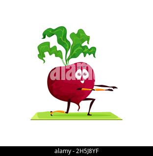 Cute Kawaii beet root cartoon kids illustration. Food vegetable outline ...