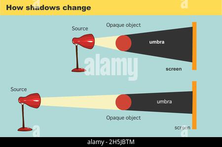 Diagram Experiment Showing How a Shadow's Size Changes vector ...