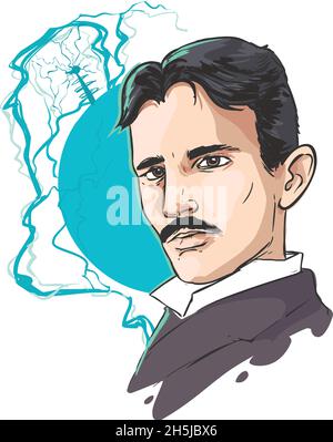 Nikola Tesla cartoon character illustration Stock Vector Image & Art ...
