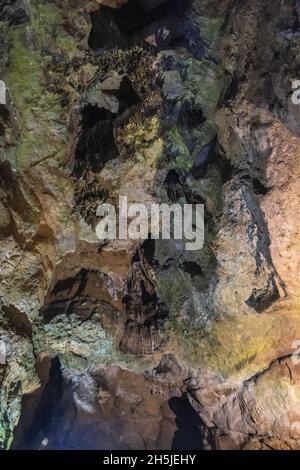 Ceiling of Bacho Kiro cave, embedded in the canyons of the Andaka and ...