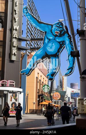 Neon gorilla sign Universal City Walk, Hollywood, California Stock ...