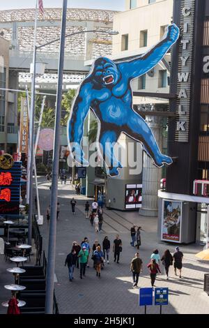 Neon gorilla sign Universal City Walk, Hollywood, California Stock ...