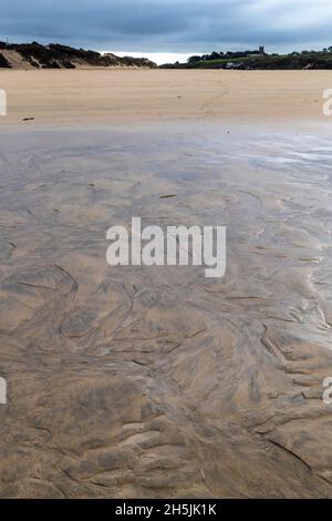 Hayle Towans beach and The Bluff. Large beach and rocks looking out to ...
