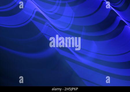 Incredible reflected blue neon light layers Stock Photo - Alamy