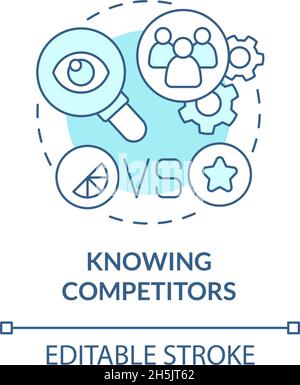 Competitor Analysis icon logo sign vector outline in black and white ...