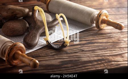 Sling of David with Five Smooth Stones a Story from the Bible Stock ...